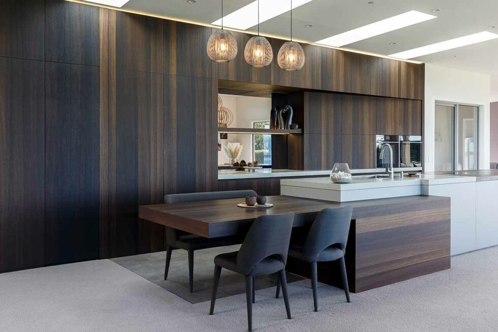 Ruby Bay Dark Oak | Walnut custom kitchen & joinery, Nelson NZ | Living Design